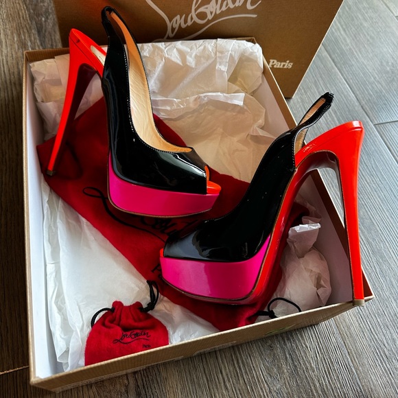 Christian Louboutin | Shoes | Christian Louboutin Lady Peep Slingback Shoe | Poshmark